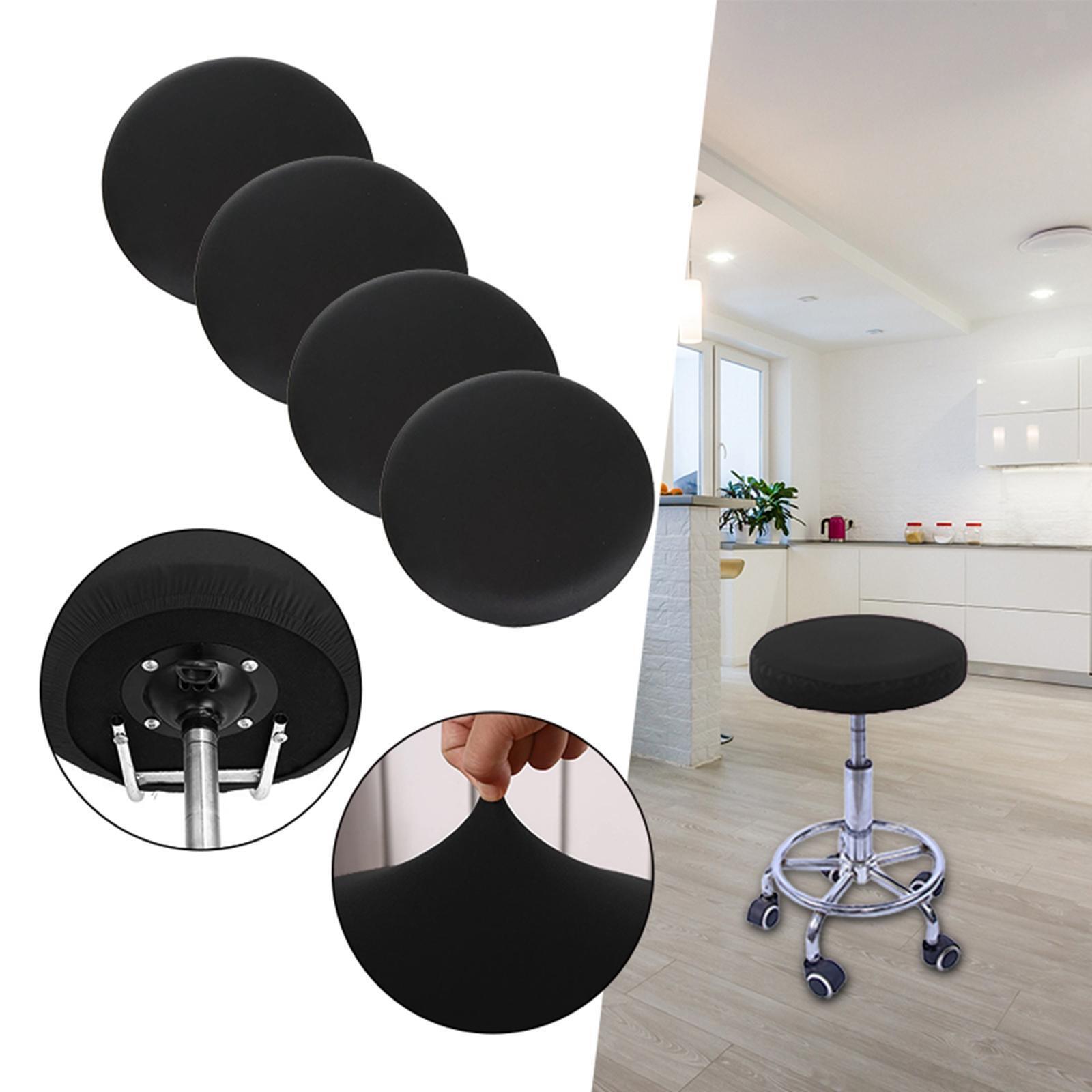 2 Pieces Bar Stool Covers Round, Washable Soft Durable Elastic Stool ...