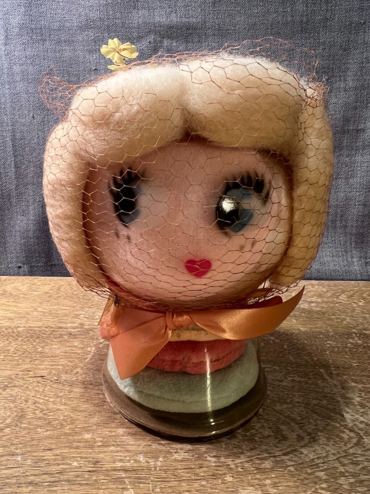 Vintage Powder Puff Head 1950's 1960's Complete Antique Retro Beauty ...