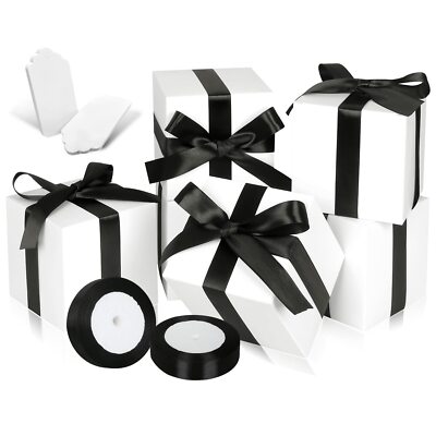 White Gift Boxes 5x5x5 30 Pack Paper Gift Boxes with Lids for Gift ...