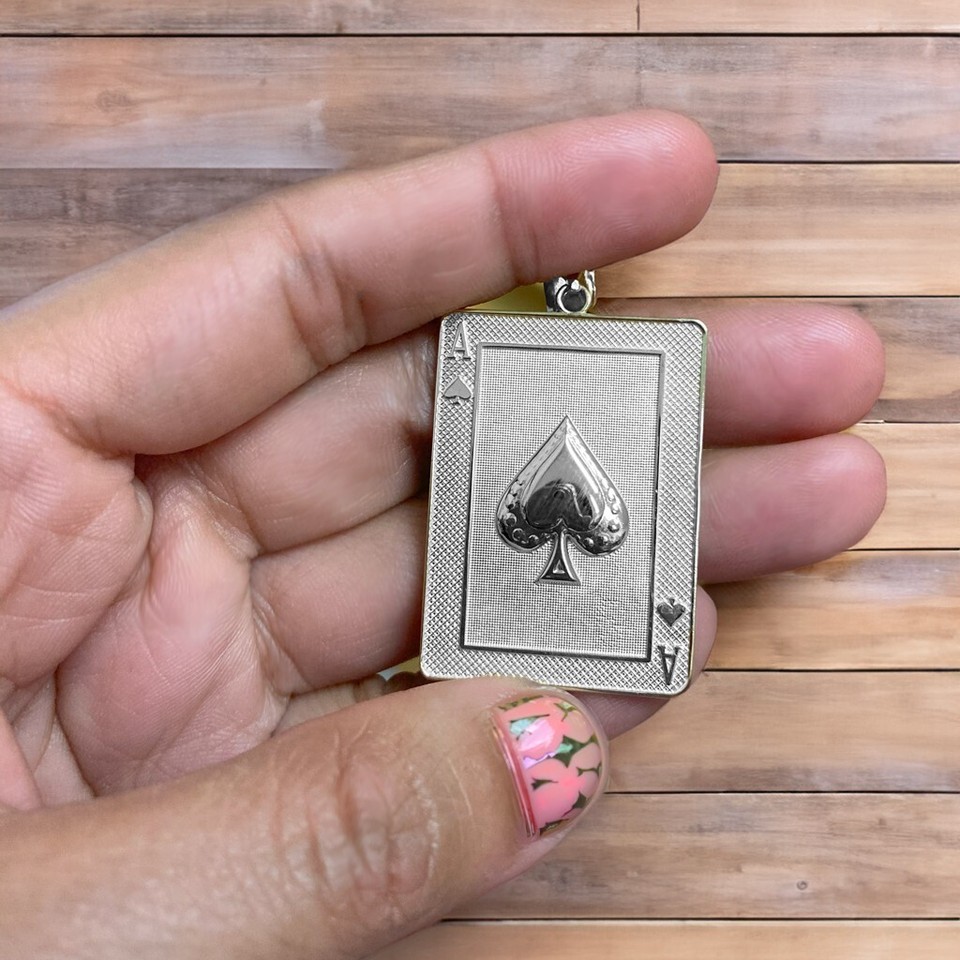 Sterling Silver Ace of Spades Poker Card Hip Hop Pendant | eBay