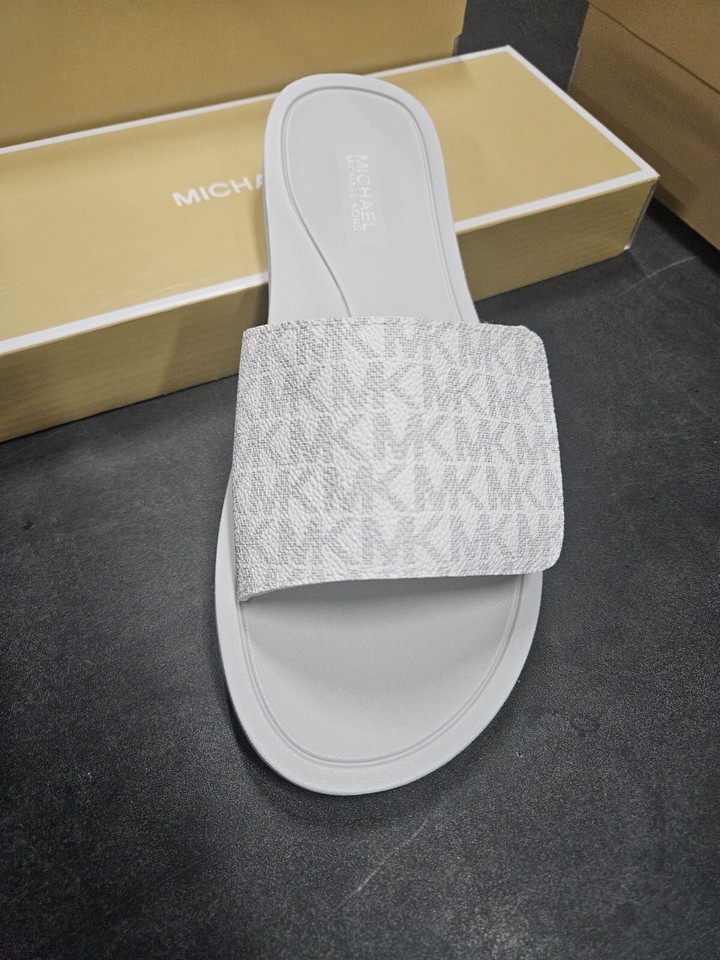 Michael Kors SLIDES Wade Adjustable MK Logo slide Sandal shoes CHOOSE ...