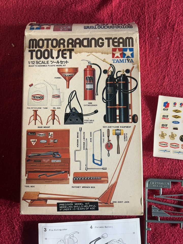 Tamiya Motor Racing Team Tool Set 1/12 Scale Model Kit MISSING PIECES ...