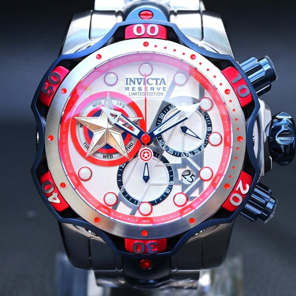 Invicta Marvel Captain America 27039 Limited Edition 1000m Waterproof ...