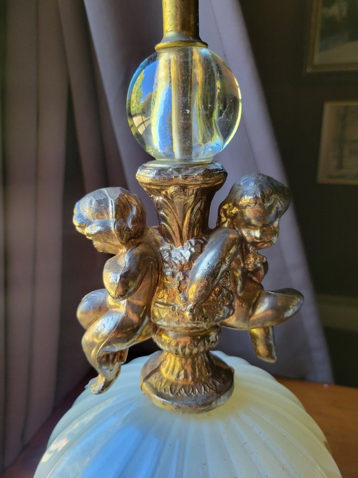 Gorgeous Art Deco White Dome Lamp - Shade Not Included | eBay