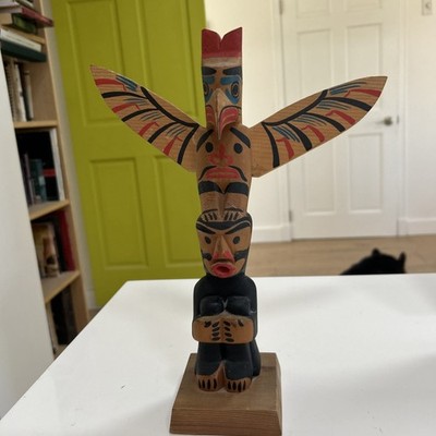 Fine Old Northwest Coast Kwakiutl Hand Carved Totem Pole By Ellen Neel ...