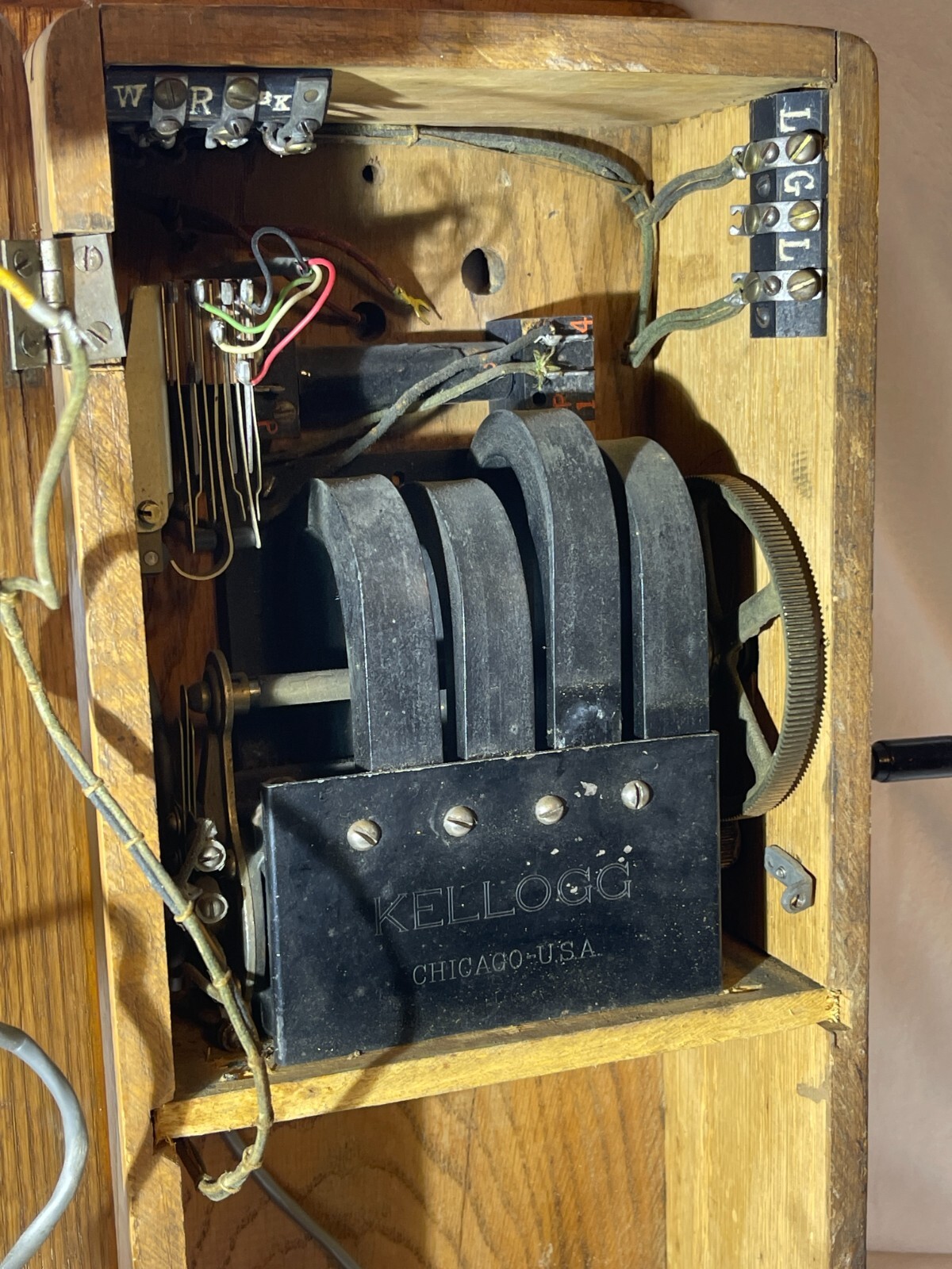 Vintage Kellogg Antique Telephone Plain Front Wall Mount Phone Chicago ...