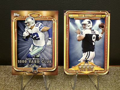 Tony Romo & Jason Witten Dallas Cowboys 4000/1000 Yard Club Inserts ...