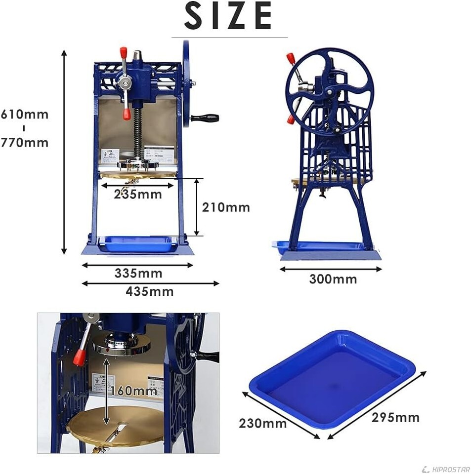 Manual Shaved Ice Machine Fluffy Commercial Block Ice Slicer PRO-B130M ...