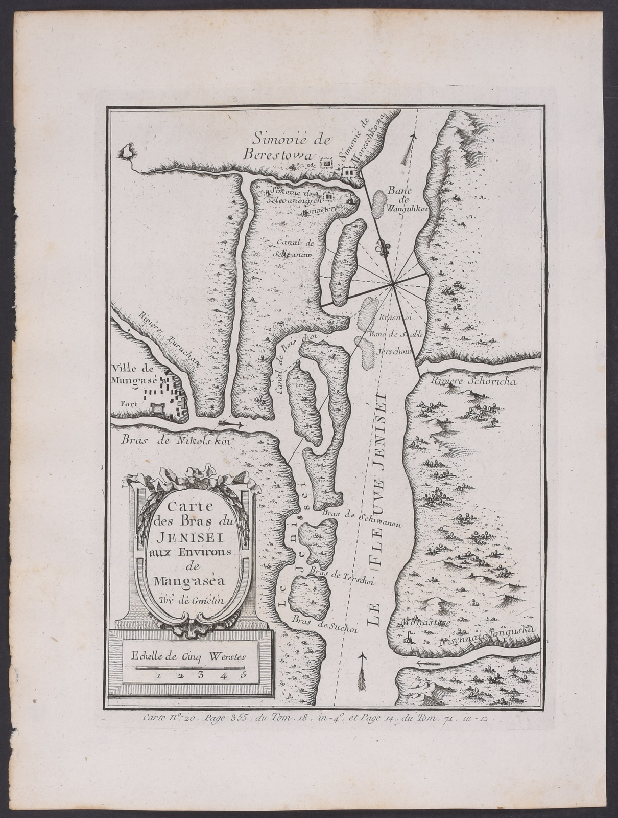 Prevost - Map of the Arm of Jenisej River, Russia. 464, 1746 Voyages ...