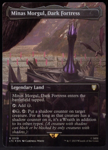 Minas Morgul, Dark Fortress 0514 Borderless Foil Rare Lord of the Rings ...