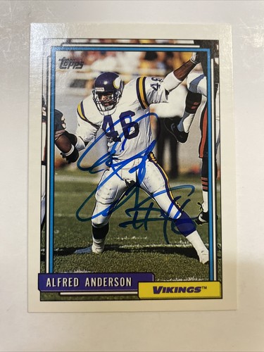 1992 Topps Alfred Anderson Autographed Card #222 Minnesota Vikings A-24 ...