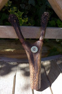 Catapult large hand made from deer antler, hand crafted with primer ...
