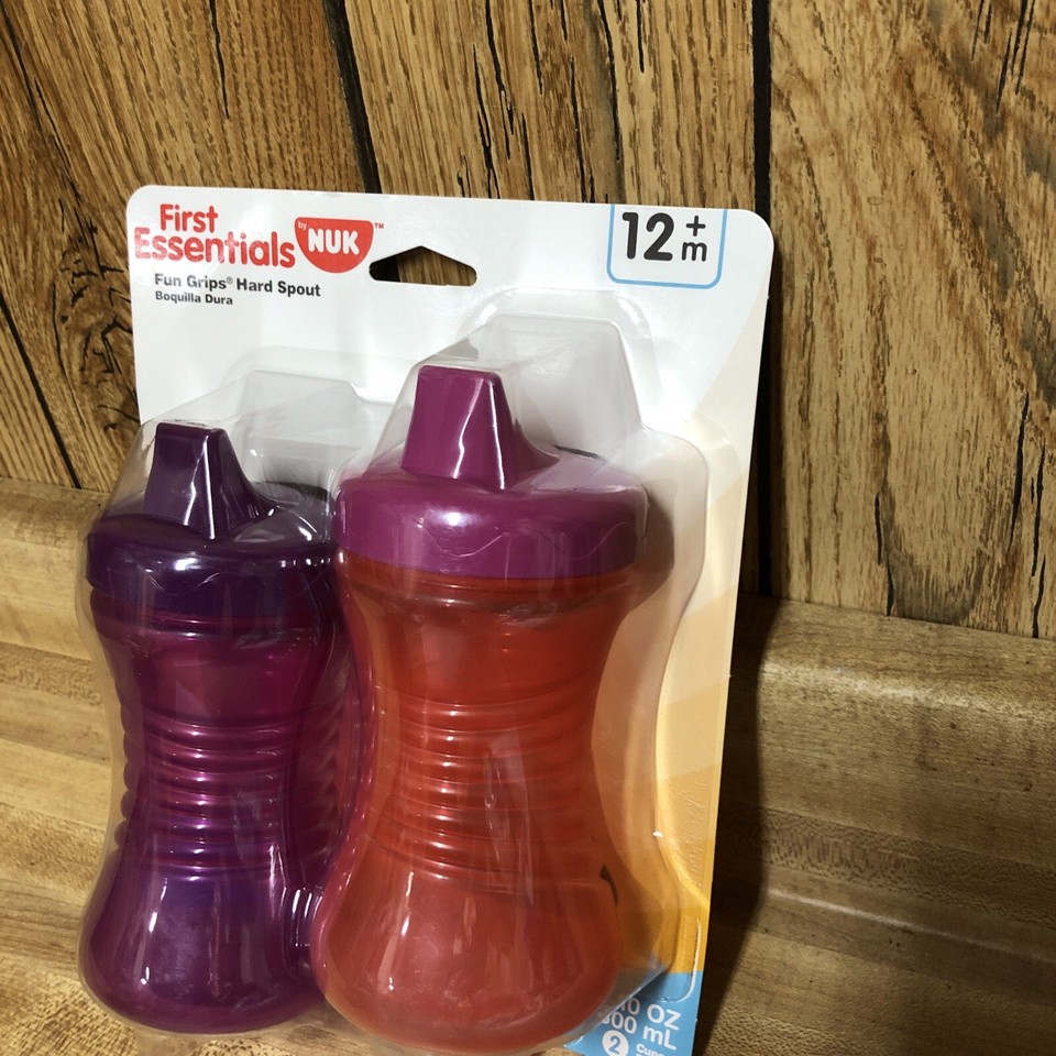 NUK First Essentials Fun Grips Hard Spout Orange/Purple 10Oz 2PK New | eBay