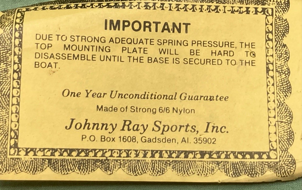 NEW GENUINE JOHNNY RAY JR 203 SWIVEL MOUNT BASE & SNAP ON/OFF TOP | eBay