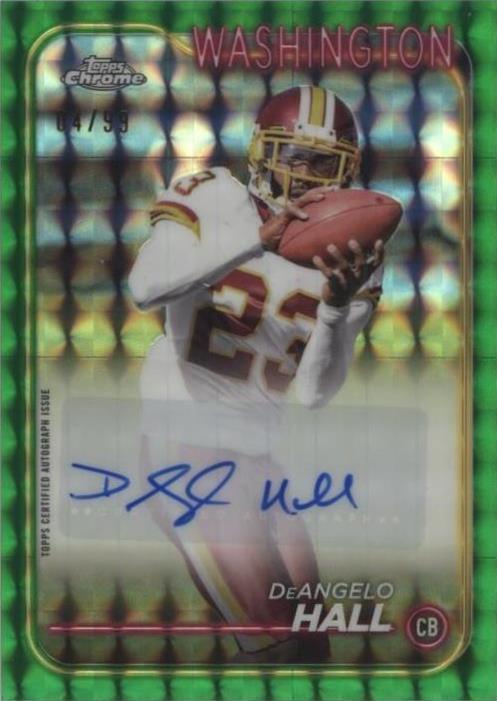2024 Topps Chrome - Autographs DeAngelo Hall #BA-DHA Green Geometric ...