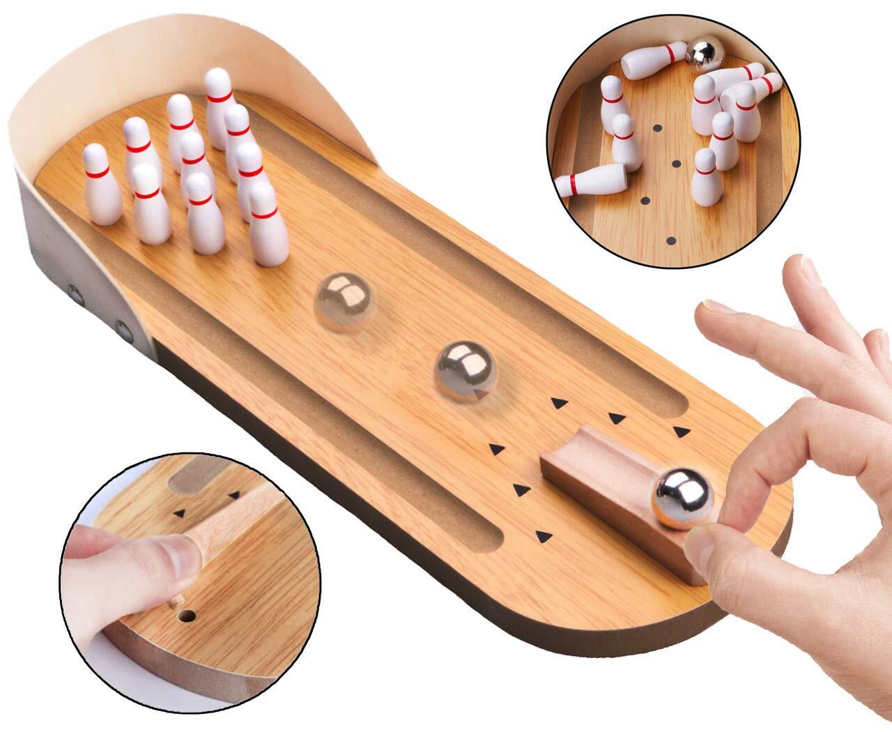 Mini juego de bolos de madera con mesa arcade para hombres, mujeres y ...