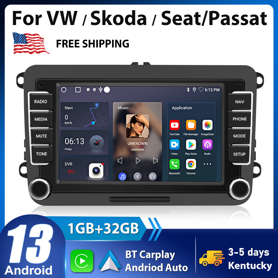 For VW Golf MK5 MK6 Jetta RCD330 7" CarPlay Car Stereo Radio Andriod 13 ...