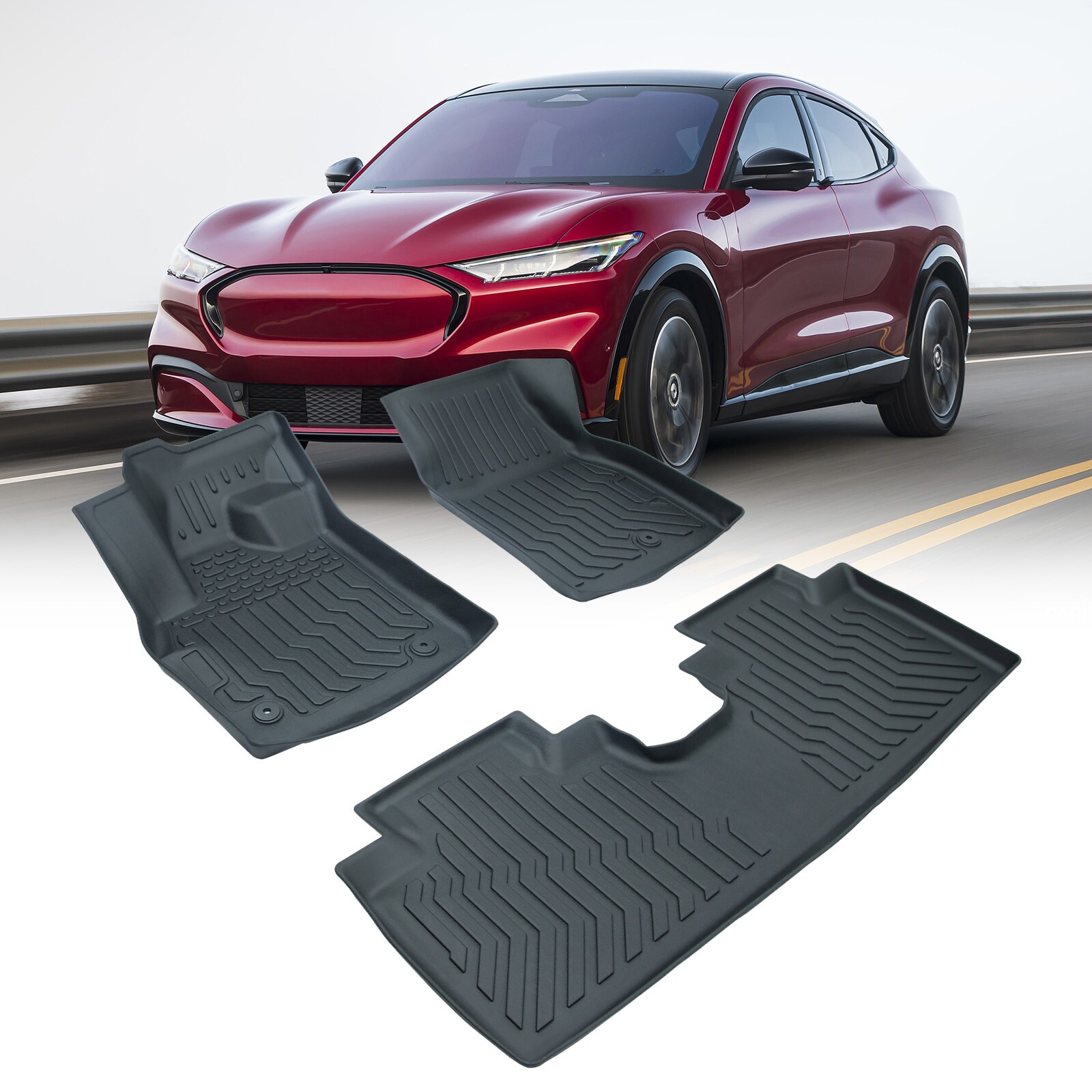 3D TPE Floor Mats & Cargo Liner For Ford Mustang Mach E 2021-2024 All ...