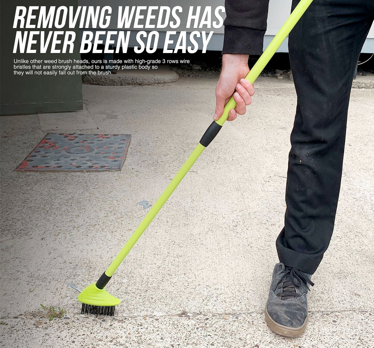 3 in 1 Weed Brush Broom Twin Head Garden Patio Cleaner Moss Scraper ...