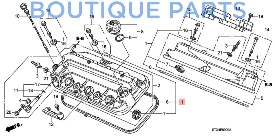 OEM Original for Honda Valve Cover Gasket Kit FULL SEAL SET 12030-RYE ...