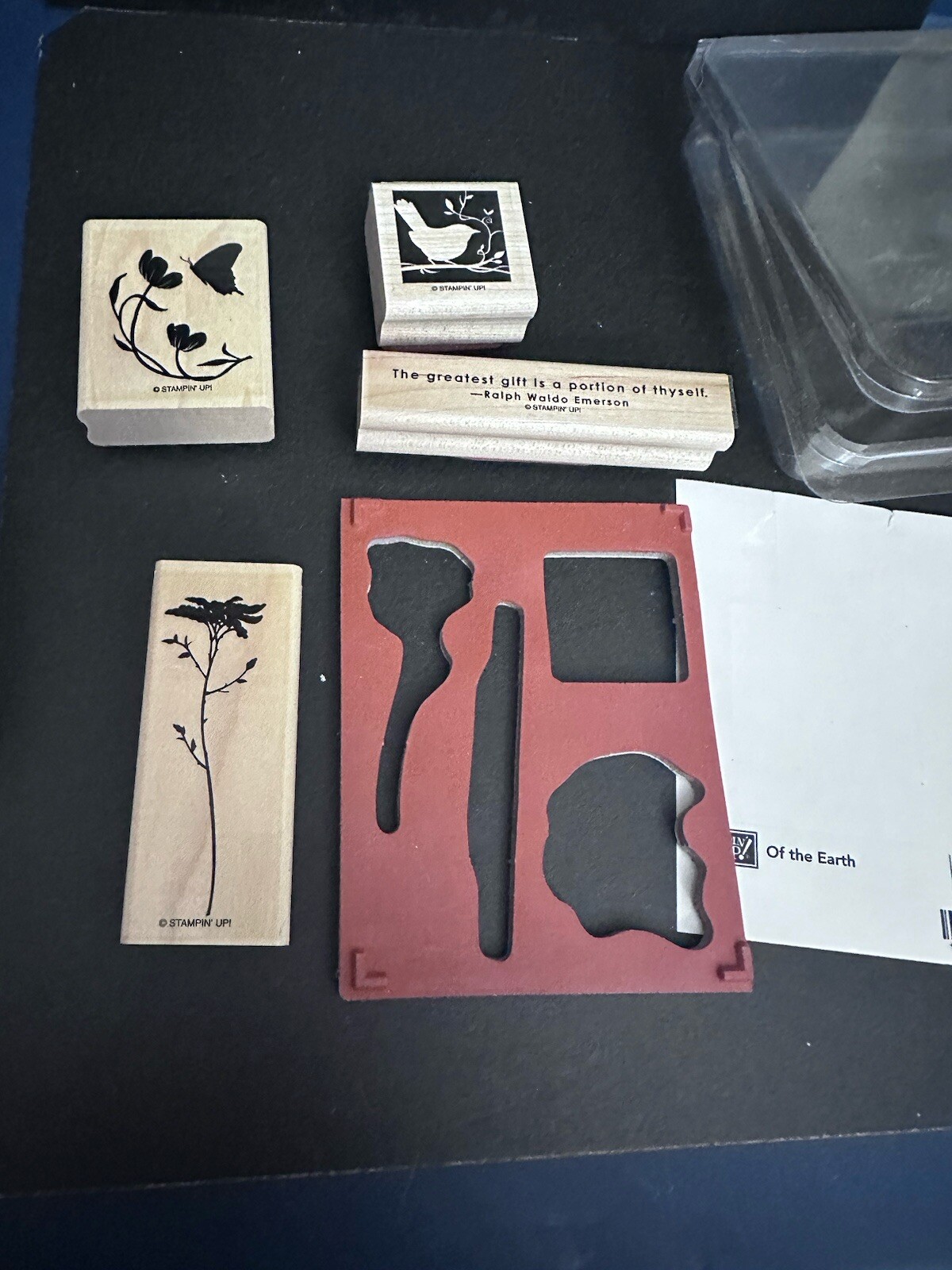 Stampin' Up! Of the Earth - Set of 4 wood-mount stamps Bird Flowers | eBay