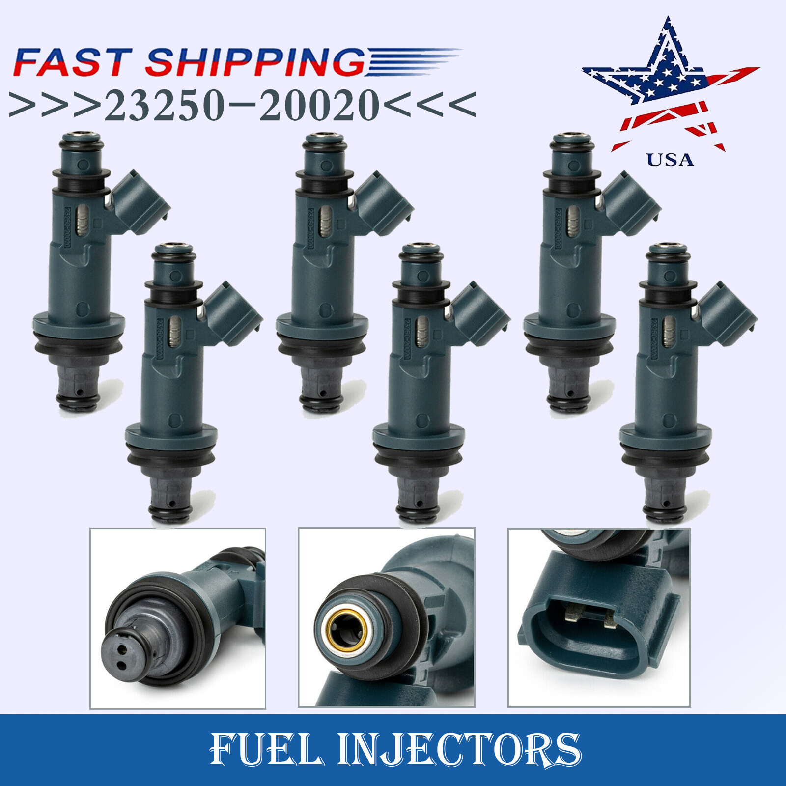 6pcs FUEL INJECTORS 23250-20020 23209-20020 for Toyota Solara Sienna ...