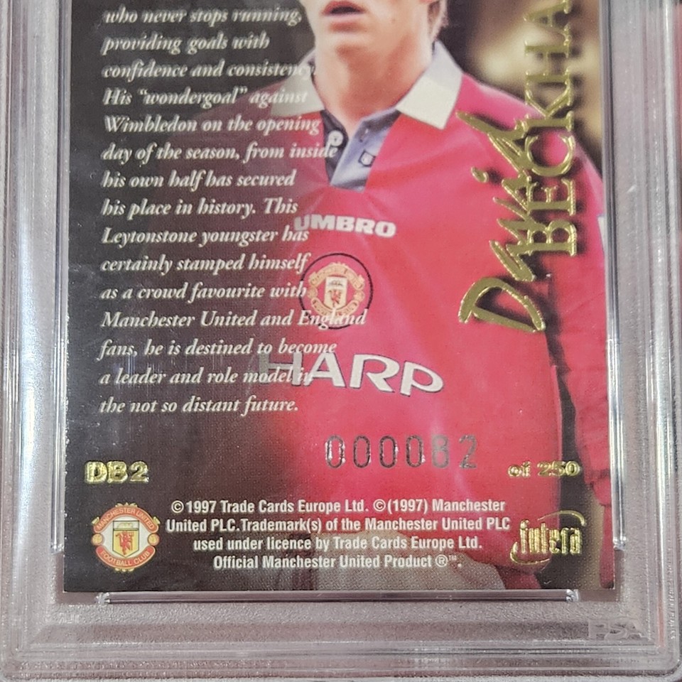 David Beckham 1997 Futera Manchester United Gold Foil 82/250 PSA 8 | eBay