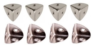 Qty 8 - CASE CORNER PROTECTORS Flight Case/Tool Box - Nickel Plated | eBay