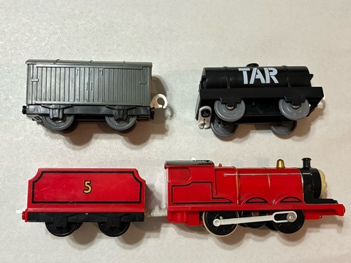 Tomy Thomas Plarail James with Tar Tanker and Troublesome Boxcar | eBay
