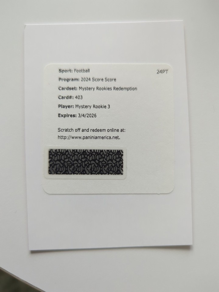 2024 Score Football Mystery Rookies Redemption #3 SP Card #403 | eBay