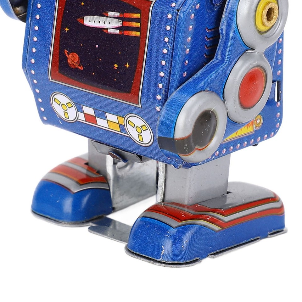 (Blue)Wind Up Robot Toy Hand Made Decorative Vintage Clockwork Robot ...