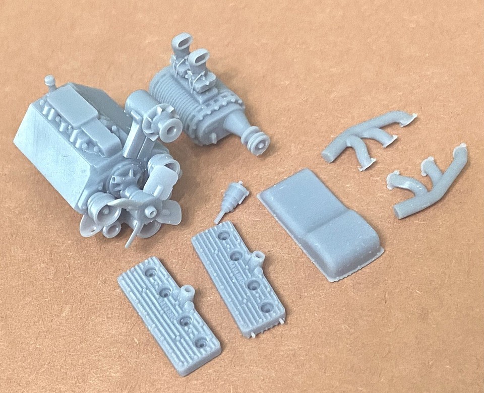 Resin Supercharged Ford Flathead engine for scale model cars, 1/24 1/25 ...