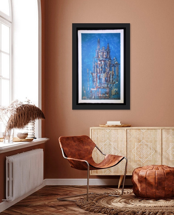 Ben Wilks 1960 Nocturnal Port SIGNED Serigraph Mid-Century Biue Night ...