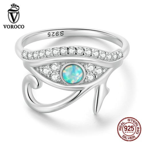 Fashion 925 Sterling Silver Eye of Horus CZ Finger Ring For Women ...