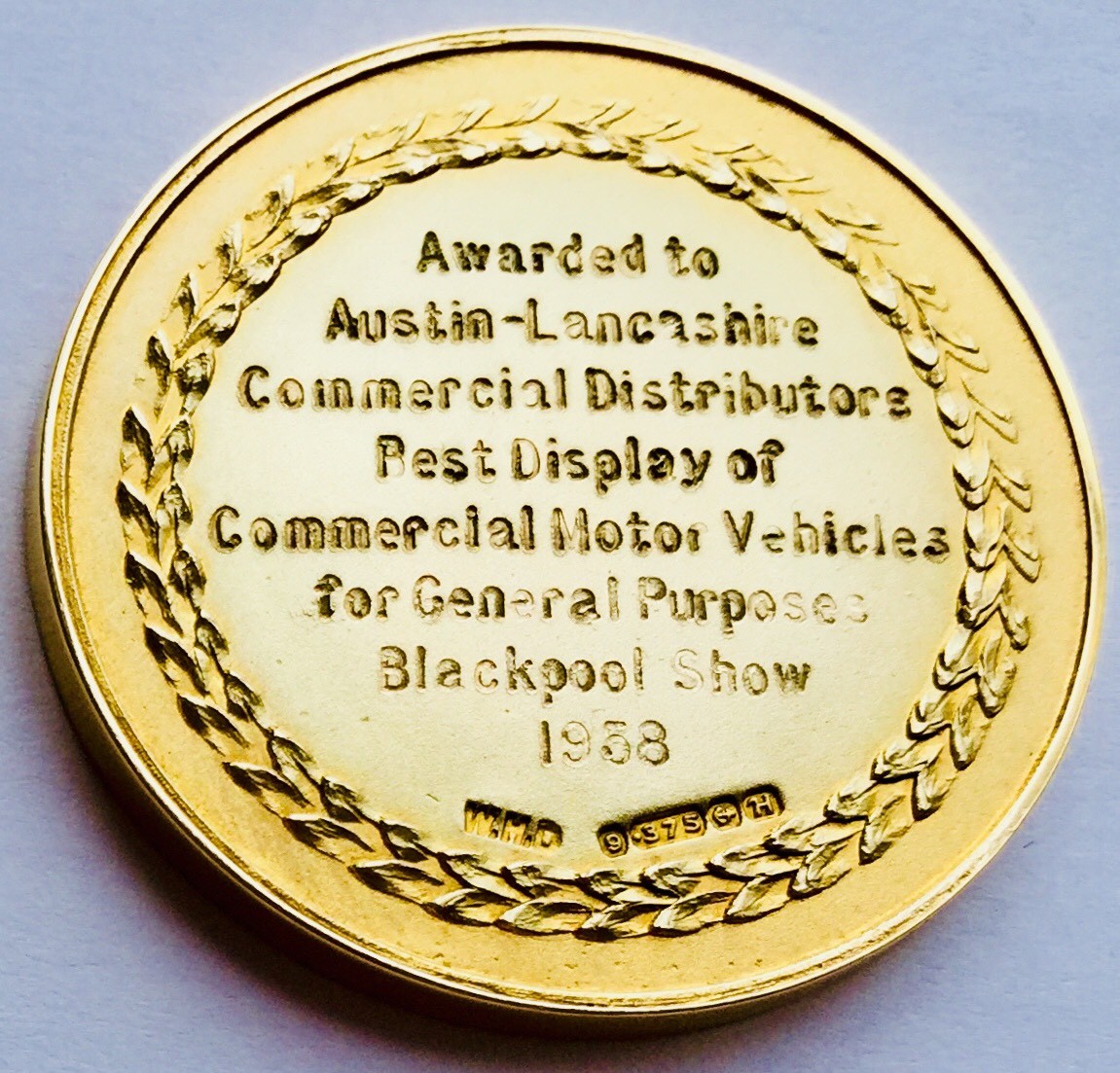 Rare 1958 Royal Lancashire Agricultural Society 9ct Gold Medal (15.7g ...