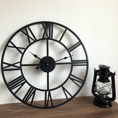 Extra Large Roman Clock Numerals Skeleton Open Face Round Wall Clock ...