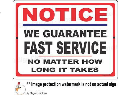 Funny FAST SERVICE sign - Man Cave, policy sign, wall art, signage ...