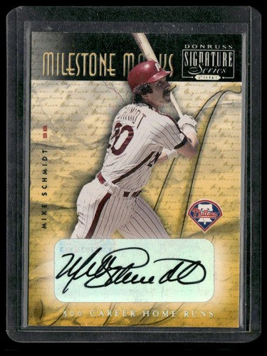 2001 Donruss Signature Mike Schmidt Milestone Marks Phillies Autograph ...