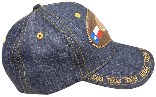 State of Texas Seal Blue Jean Style Acrylic TX Flags Embroidered Cap ...
