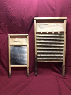 National Washboard Co -#801 Wood Brass Vintage Wash Board and # 703 ...