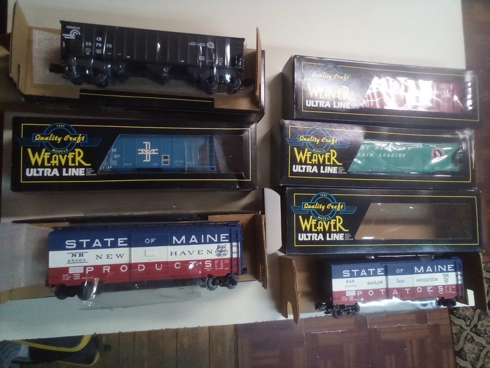 LOT OF 6 WEAVER Quality Craft Ultra Line RAIL freight box cars (new ...
