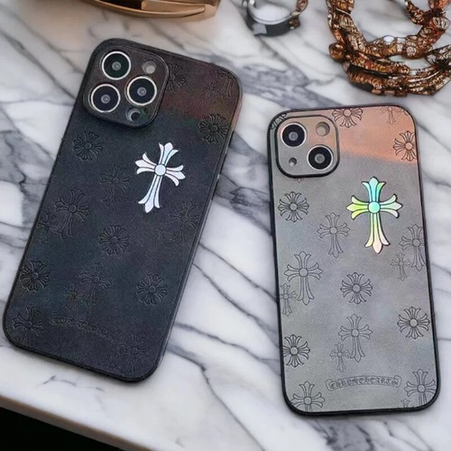 iPhone Case Chrome Hearts Style Leather Gothic iPhone 15 Case iPhone 16 ...