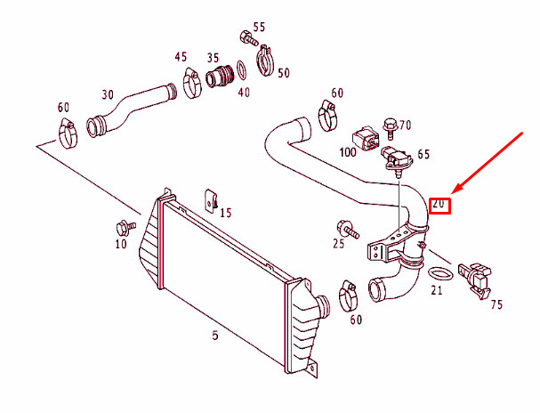 Mercedes-Benz SPRINTER 903 Intercooler Hose A9015284782 OEM for sale ...