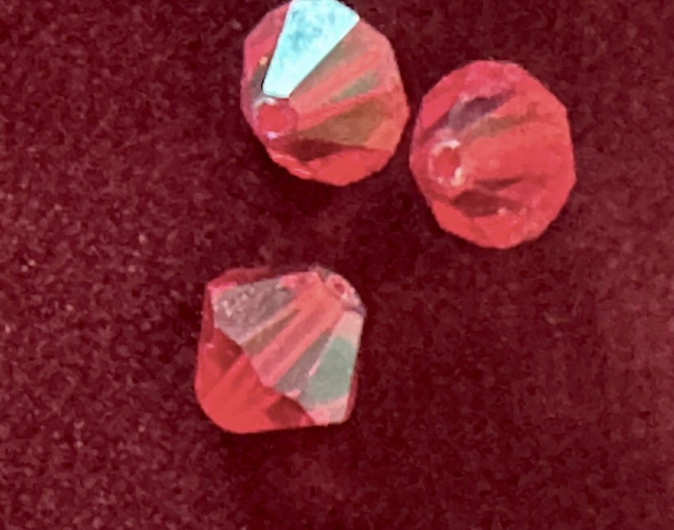 26 A.B. Red BiCone Crystal Beads 8-8.5mm High Quality Fiery Center ...