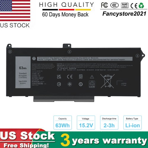 For Dell Latitude 5420 5520 Precision 3560 63Wh 4Cell Laptop Battery ...