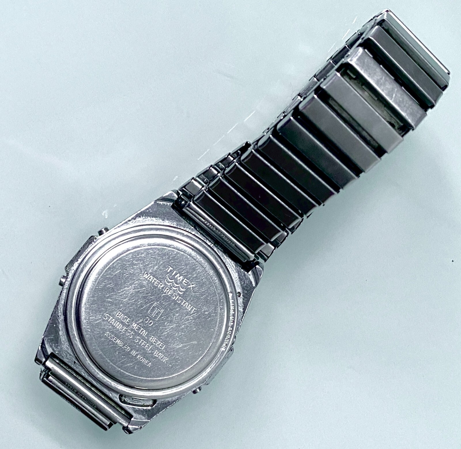 Vintage TIMEX Mens QUARTZ LITHIUM DIGITAL CHRONO ALARM Silver EXCELLENT ...