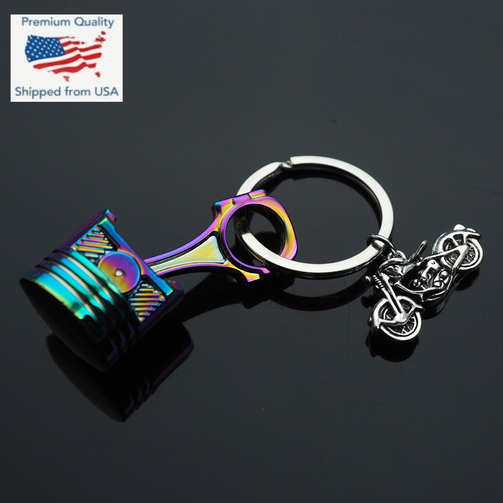 Piston Keychain Engine Connecting Rod Key Chain Vintage Motorcycle ...