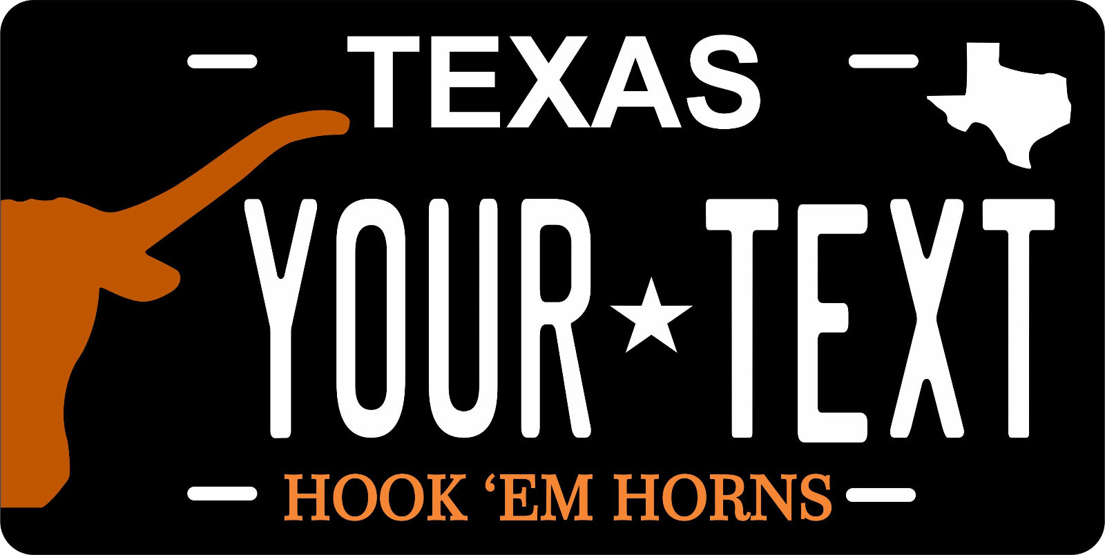 Lone Star Horn License Plate Personalized Custom Auto Bike Motorcycle ...