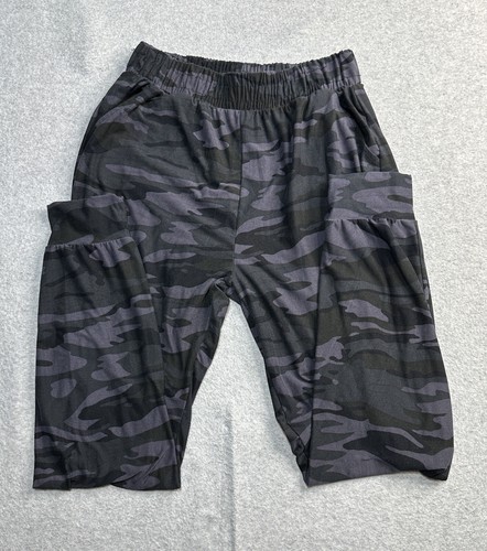 Always Pants Womens Large Gray Black Camouflage Stretch Lightweight ...