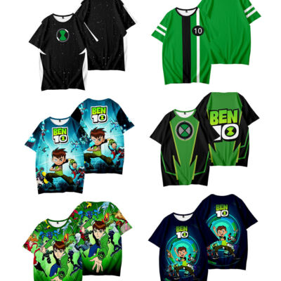 Cosplay Ben 10 3D T-Shirts Ben Gwen Tennyson Short Sleeves Sports Top ...